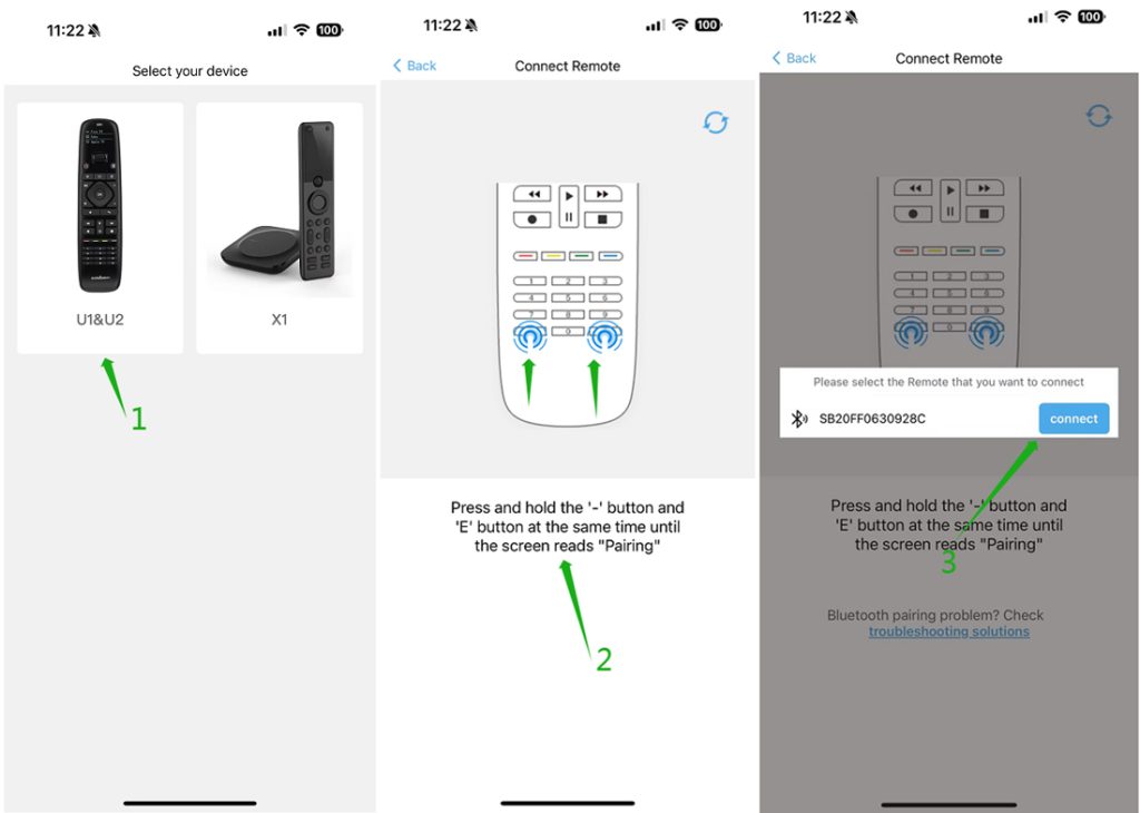 U series Guide - Connect to remote - Sofabaton Universal Remote